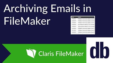 Archiving Email In Filemaker Db Services