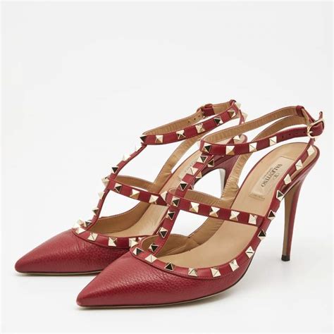 Valentino Studded Shoes In Red