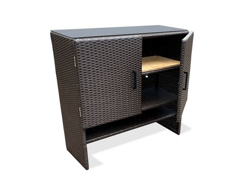 Шкафчик (тумба) плетеный из техноротанга, двухдверный