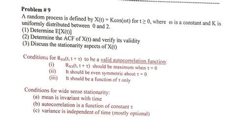 solved problem 9 a random process is defined by