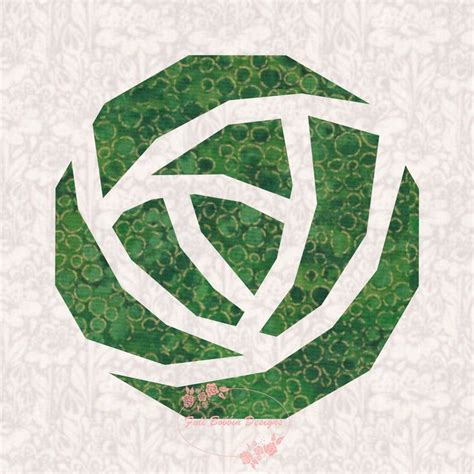 Art Nouveau Rose Foundation Paper Piecing Pattern Fpp Quilt Block 3 Sizes