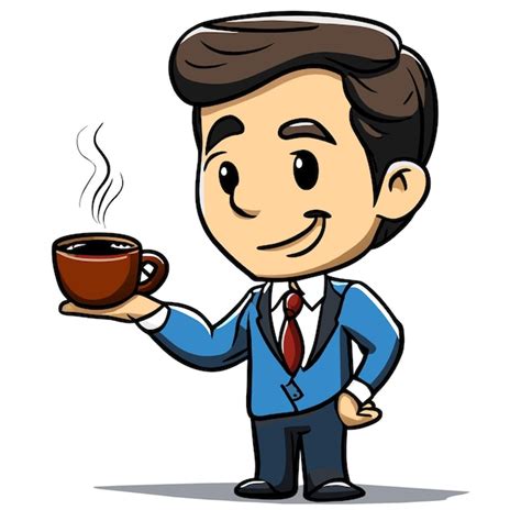 Premium Vector Coffee Break Bliss Cute Cartoon Coffee Drinker