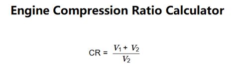 Engine Compression Ratio Calculator