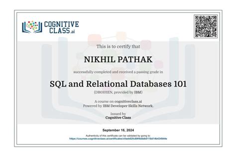 Completed Sql And Relational Database Management Nikhil Pathak Posted