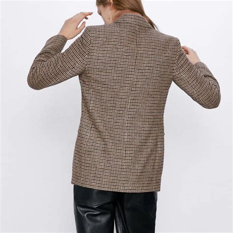 Женский клетчатый шерстяной пиджак на осень и зиму изящное Женское пальто модный клетчатый