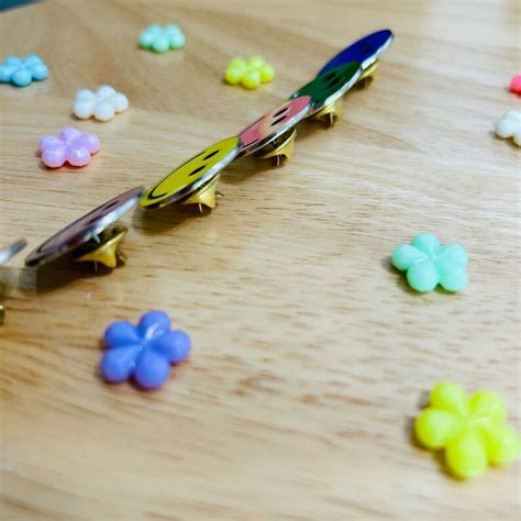 Smile Face Enamel Pin Happy Face Pushback Pin Colorful Etsy