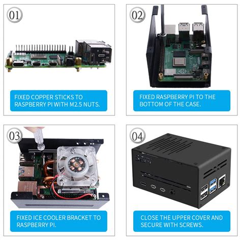 Geeekpi Raspberry Pi 4 Metal Caseraspberry Pi 4b Case For Raspberry Pi
