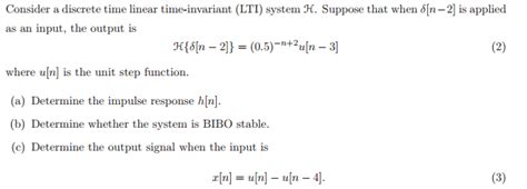 Solved Consider A Discrete Time Linear Time Invariant Lti