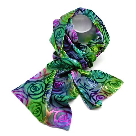 Devore Scarf Rose Green Diane Jones G9286