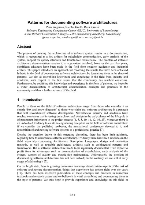 pdf patterns for documenting software architectures