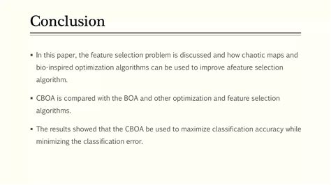 feature selection method based on chaotic maps and butterfly optimization algorithm ppt