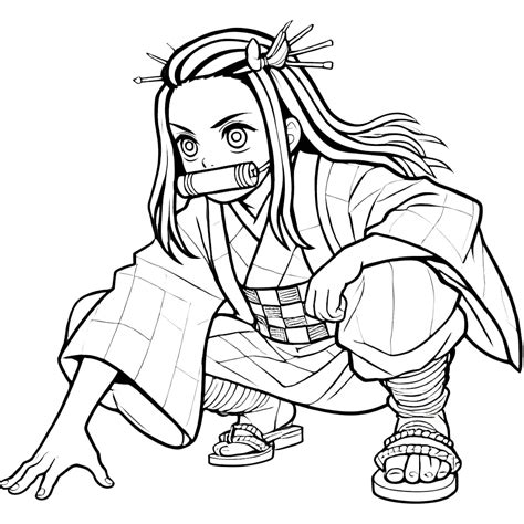 Nezuko Coloring Pages