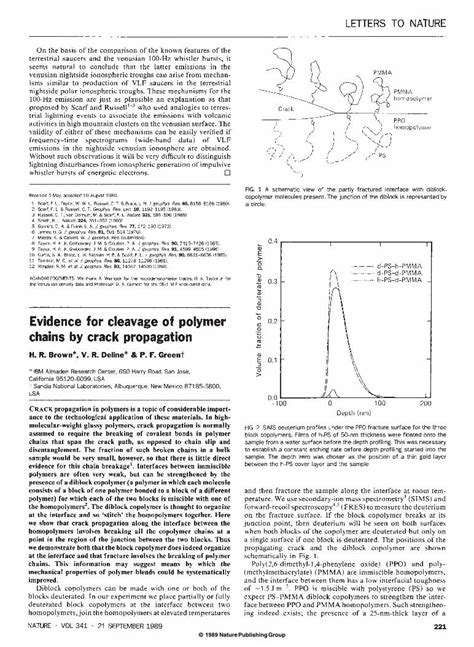 Pdf Evidence For Cleavage Of Polymer Chains By Crack Propagation Dokumen Tips