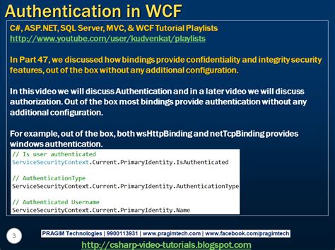 Sql Server Net And C Video Tutorial Part 50 Authentication In Wcf