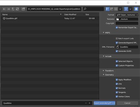 Blender Msfs Gtlf Exporter Model Not Showing Up In Editor Sdk