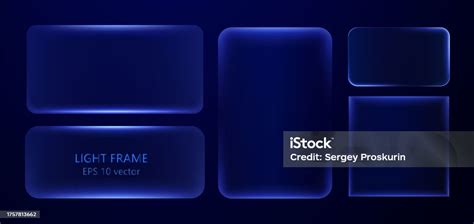 미래 지향적인 Hud 하늘색 프레임 파우더 크기 먼지 모음 기술적 배경 밝은 유리 파란색 프레임 사각형 타원형 직사각형 원형 Hud입니다 벡터 일러스트 레이 션 0명에 대한