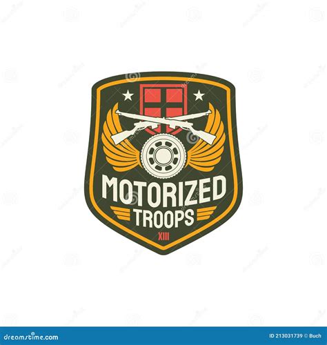 Troops Of Motorized Infantry Army Insignia Rifle Stock Vector