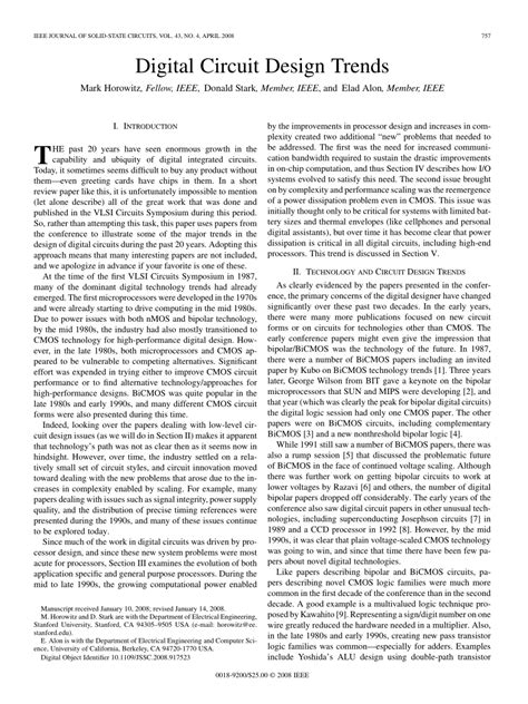 Pdf Digital Circuit Design Trends