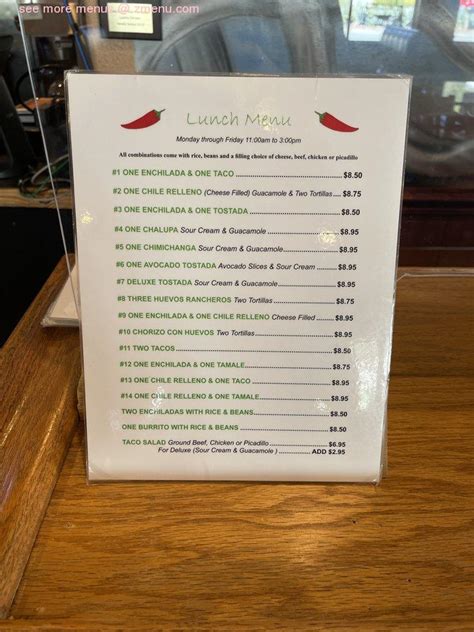 Online Menu Of Cazadores Mexican Restaurant Restaurant Brookings