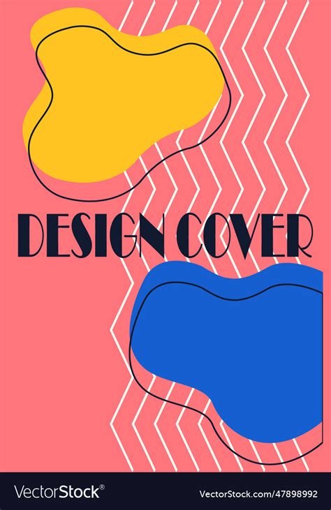 Abstract Poster Doodle Spots Curve Zigzag Lines Vector Image