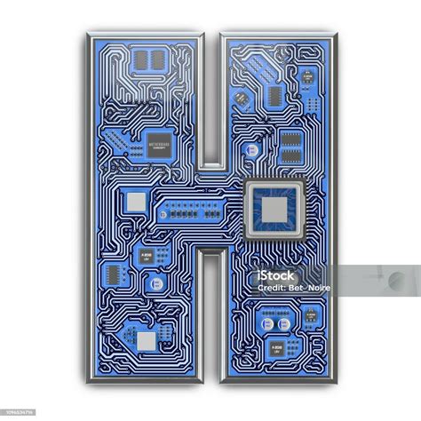 회로 기판의 형태로 편지 H입니다 흰색 절연 디지털 하이테크 편지입니다 알파벳 H에 대한 스톡 사진 및 기타 이미지 알파벳 H 컴퓨터 3차원 형태 Istock