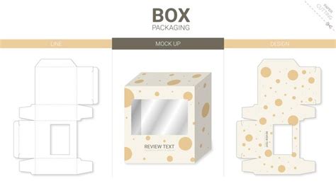상자 포장 및 모형 다이 컷 템플릿 프리미엄 벡터
