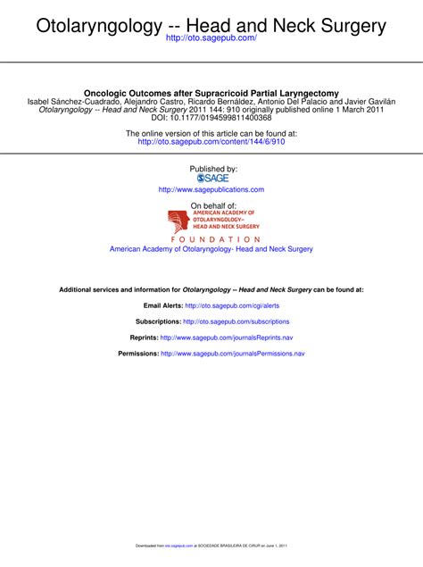Pdf Oncologic Outcomes After Supracricoid Partial Laryngectomy