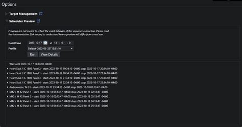 Scheduler Preview Target Scheduler