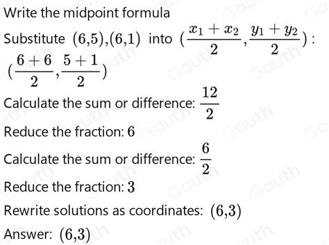 Solved A Line Segment Has The Endpoints P65 And Q61 Find The Coordinates Of Its Midpoint
