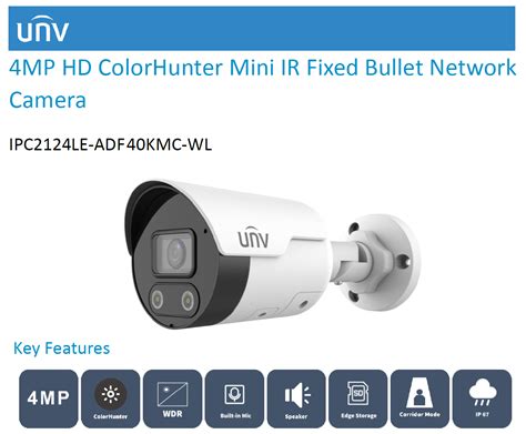 Uniview IPC LE ADF KMC WL MP HD ColorHunter Mini IR Fixed Bullet Network Camera