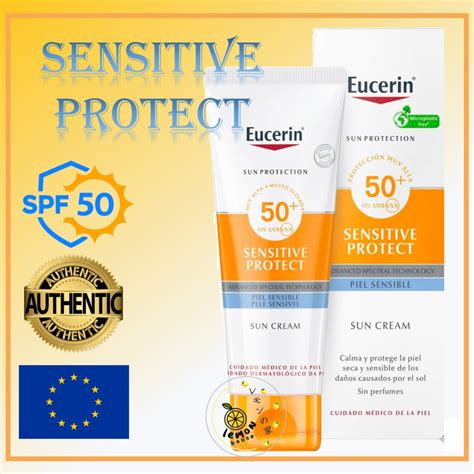 Eucerin Sensitive Protect Spf 50 Sun Cream 50ml Sunblock Sunscreen Sun Extra Light Shopee