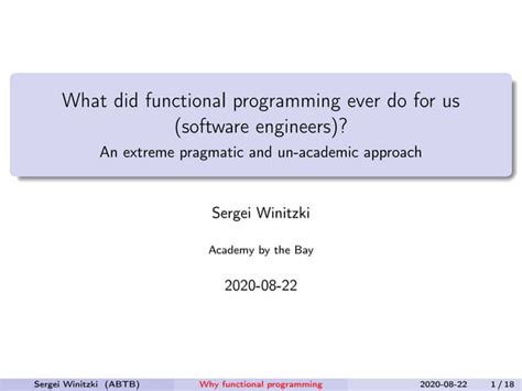 Functional Programming Advantages Pdf