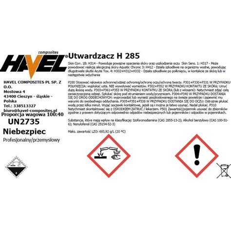 L285 100g Resin H285 40g Hardener
