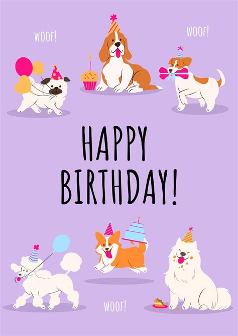 Dog Birthday Cards Printable