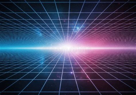 A Vibrant Digital Grid With Light Beams And A Central Glowing Core