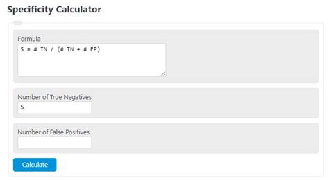 Specificity Calculator Calculator Academy