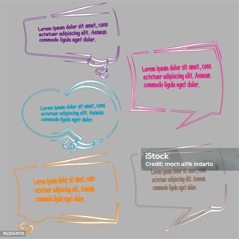 거품 연설 견적 상자 집합이 화려한 개요와 프레임 템플릿 그림 이야기 0명에 대한 스톡 벡터 아트 및 기타 이미지 0명