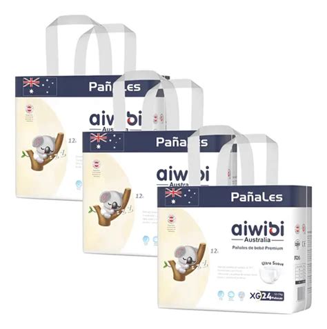 Pañales Aiwibi Premium Pack X3 Tallas P M G Xg Xxg Extra Grande