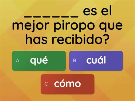 Pronombres Interrogativos Quiz