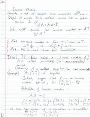 Inverse Matrix Part February Pdf Course Hero
