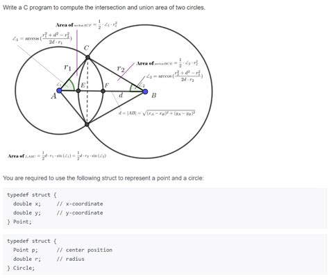 Solved Write A C Program To Compute The Intersection And