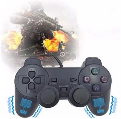 [stockist Sg] Ps2 Controller Wired Controller For Ps2 Playstation 2 Shock Vibration Dual Shock