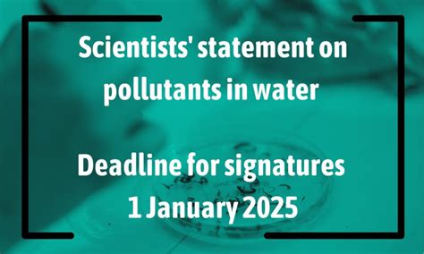we re pleased to share that we ve signed the scientists statement on pollutants in water have
