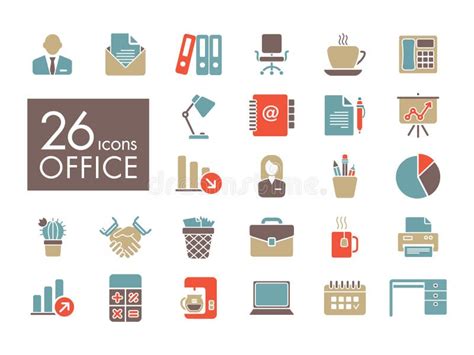 Outline Web Icon Set Office Stock Vector Illustration Of Vector Employee 99816634