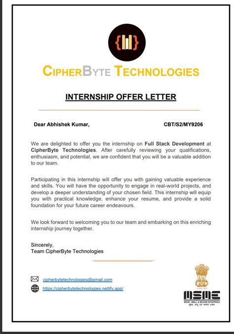 Abhishek Kumar On Linkedin Cipherbyte Webdevelopment Internship Webdevelopment Internship