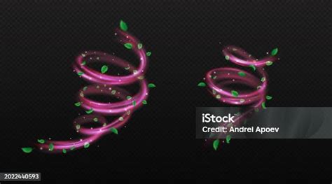 신선한 잎이 소용돌이 치며 분홍색 흐름 벡터 일러스트 레이 션 세트 질감에 대한 스톡 벡터 아트 및 기타 이미지 질감 3차원 형태 가루로 빻은 Istock