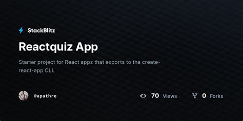 Reactquiz App Stackblitz