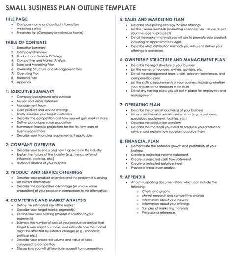 Business Plan Outline Template Word Cak One Free Word Template