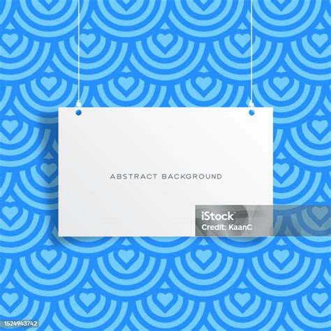 현실적인 교수형 빈 광고 모형입니다 추상적인 모양 개념 디자인 배경 추상적인 하트는 배경을 형성한다 추상적인 트렌디한 색상 배경 벡터 일러스트레이션 스톡 일러스트레이션 0