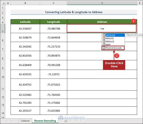 how to convert latitude and longitude to address in excel